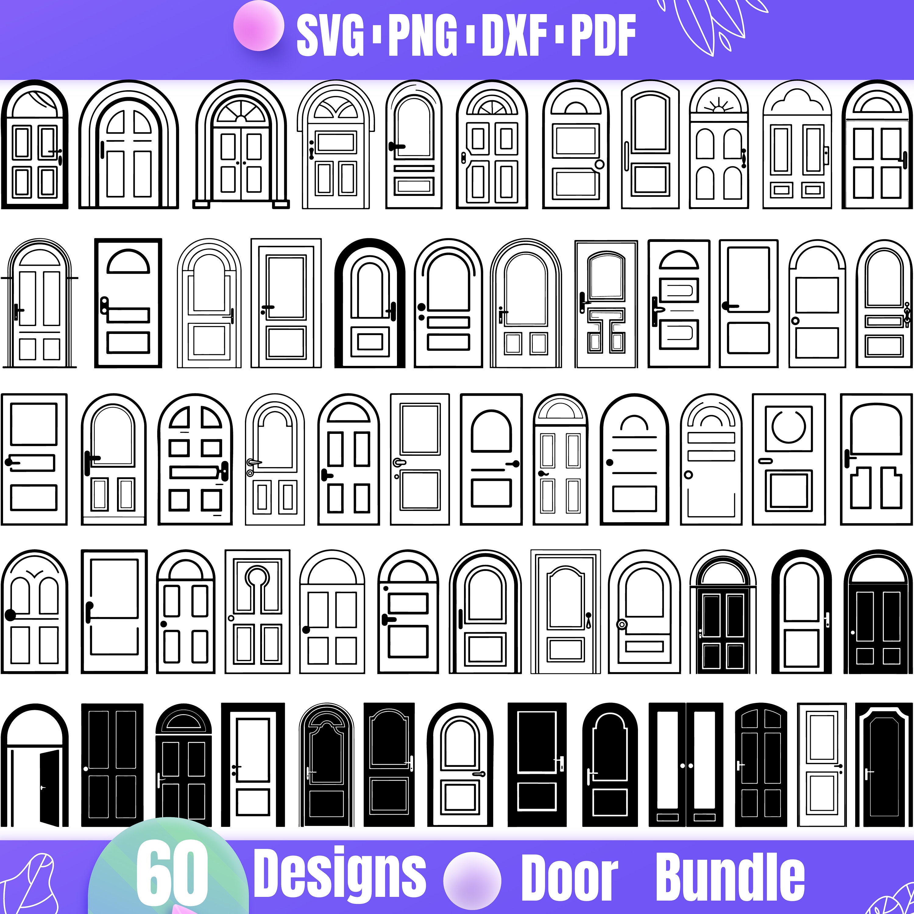 High Quality Door SVG Bundle, Door Dxf, Door Png, Door Vector, Door ...