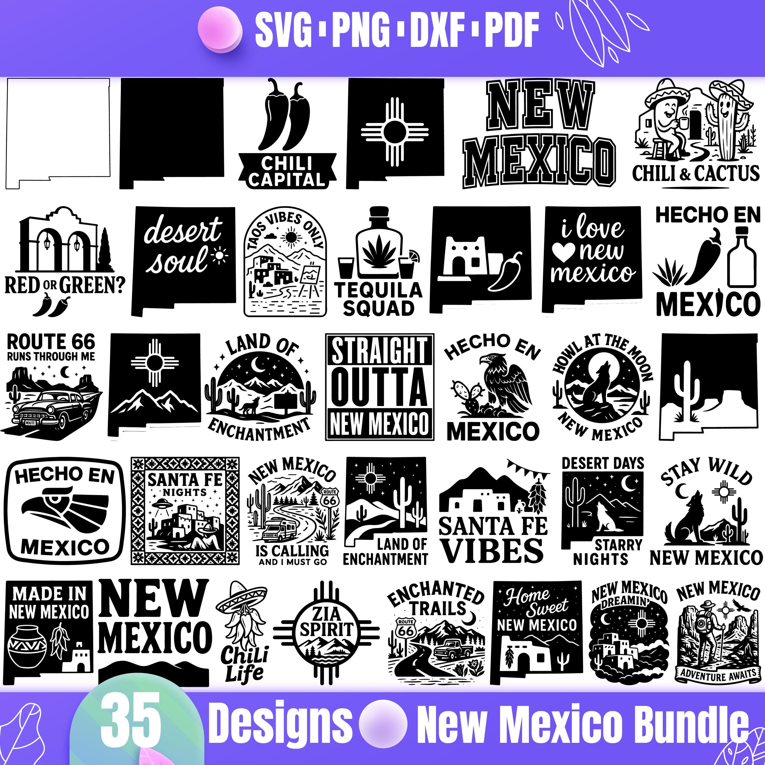 New Mexico SVG Bundle | 35 New Mexico State Designs | Land of ...