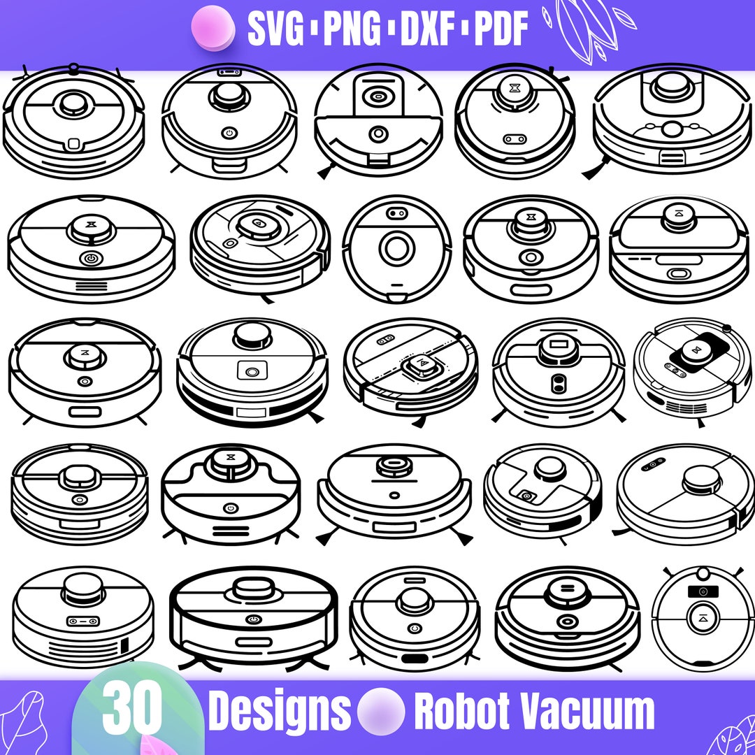 High Quality Robot Vacuum SVG Bundle, Robot Vacuum Dxf, Robot Vacuum ...