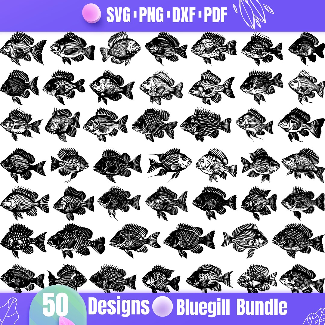 High Quality Bluegill SVG Bundle, Bluegill Dxf, Bluegill Png, Bluegill ...