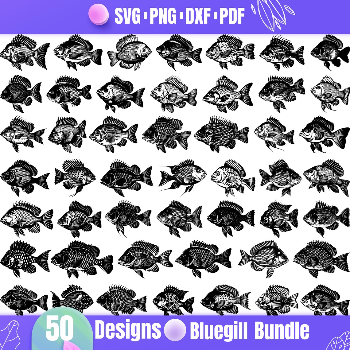 High Quality Bluegill SVG Bundle, Bluegill Dxf, Bluegill Png, Bluegill ...