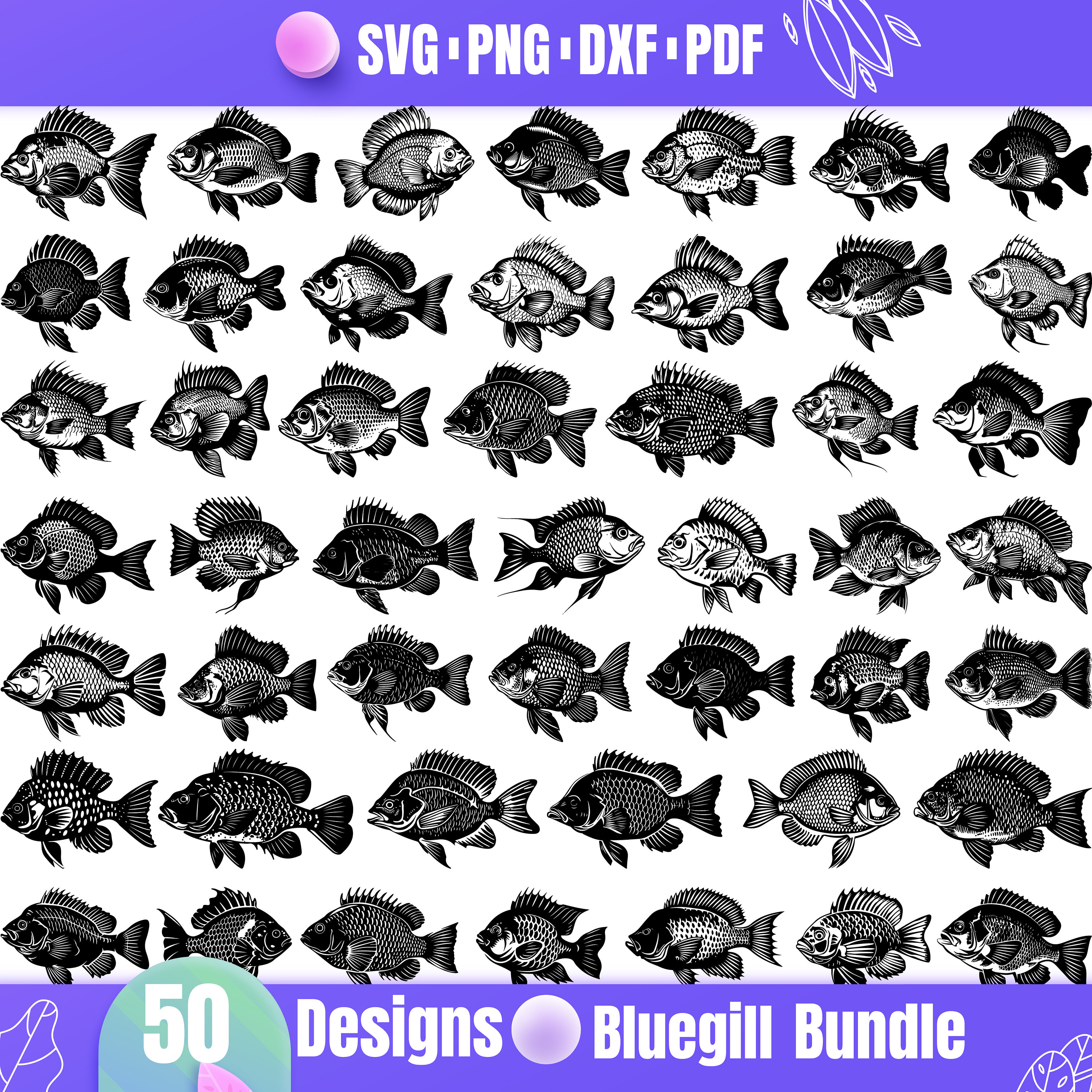 High Quality Bluegill SVG Bundle, Bluegill Dxf, Bluegill Png, Bluegill ...