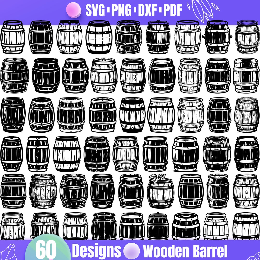 High Quality Wooden Barrel SVG Bundle, Wooden Barrel Dxf, Wooden Barrel ...