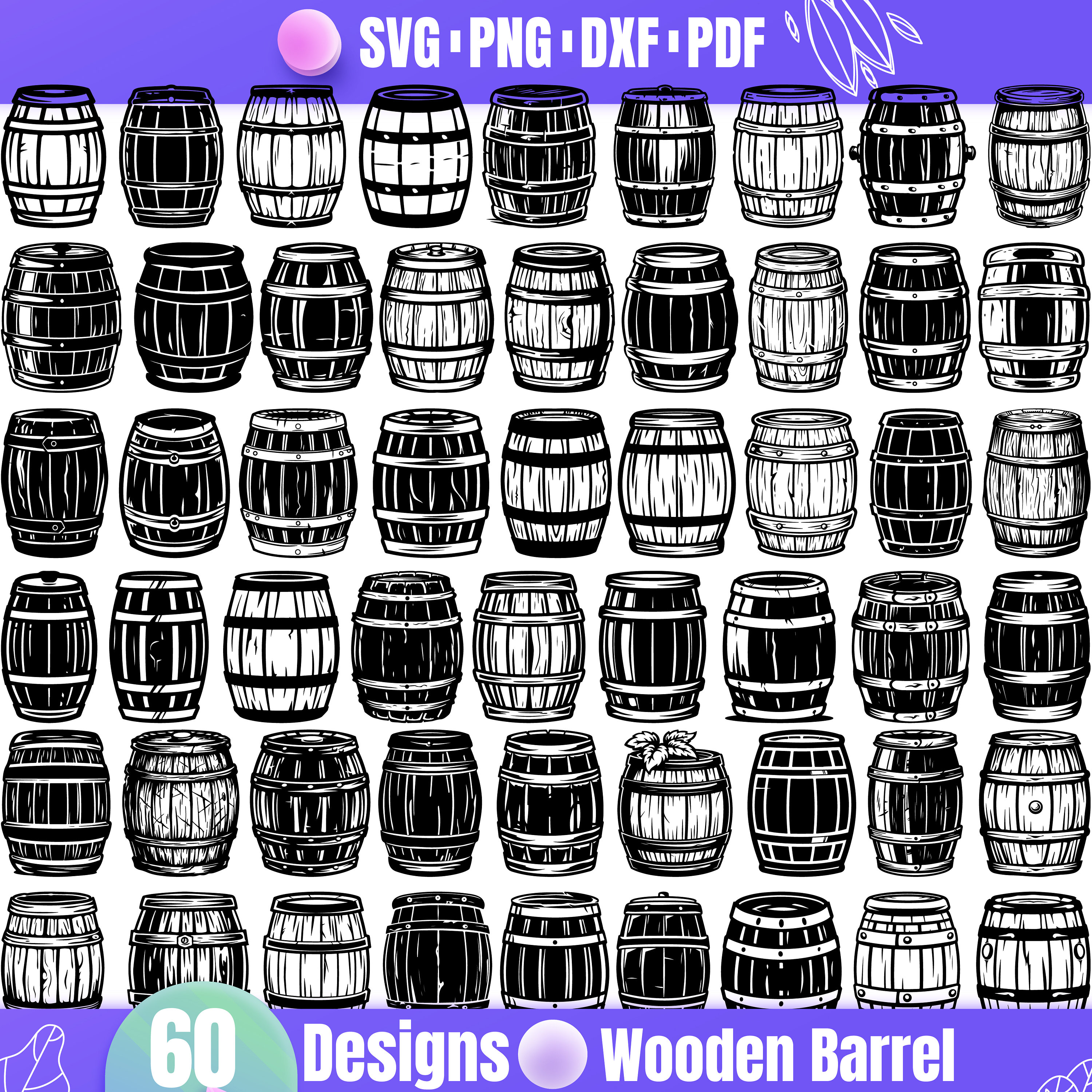 High Quality Wooden Barrel SVG Bundle, Wooden Barrel Dxf, Wooden Barrel ...