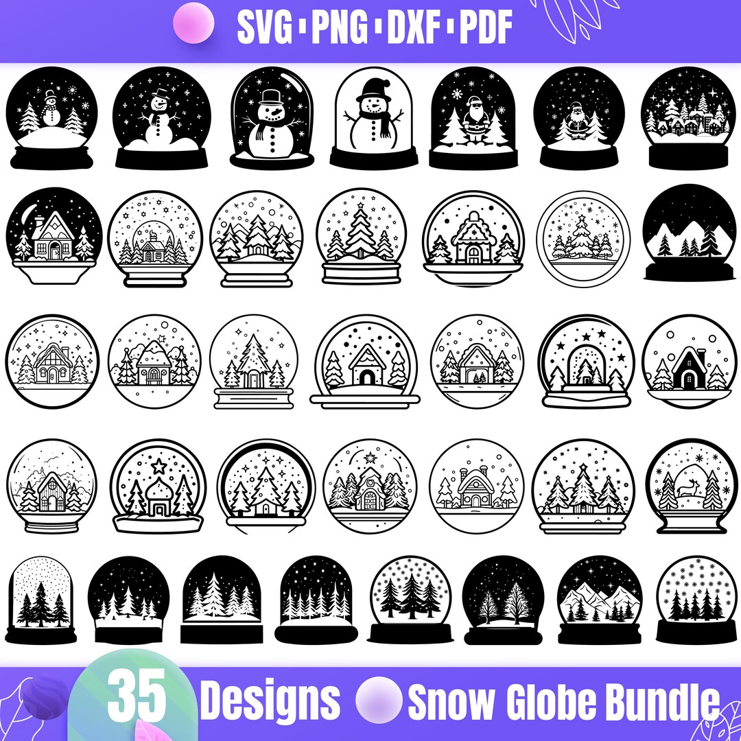 High Quality Snow Globe SVG Bundle, Snowglobe Svg,snow Globe Monogram ...