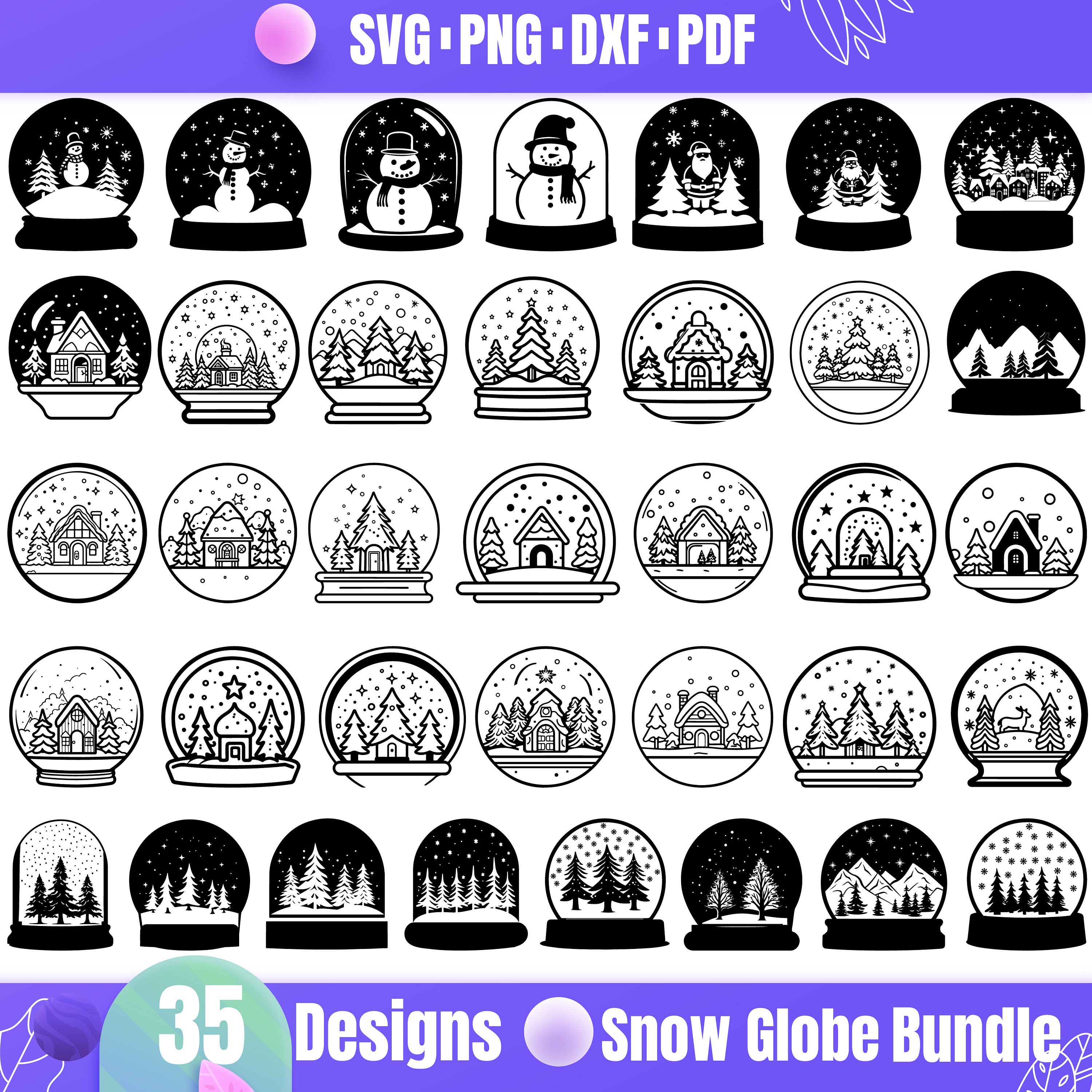 High Quality Snow Globe SVG Bundle, Snowglobe Svg,snow Globe Monogram ...