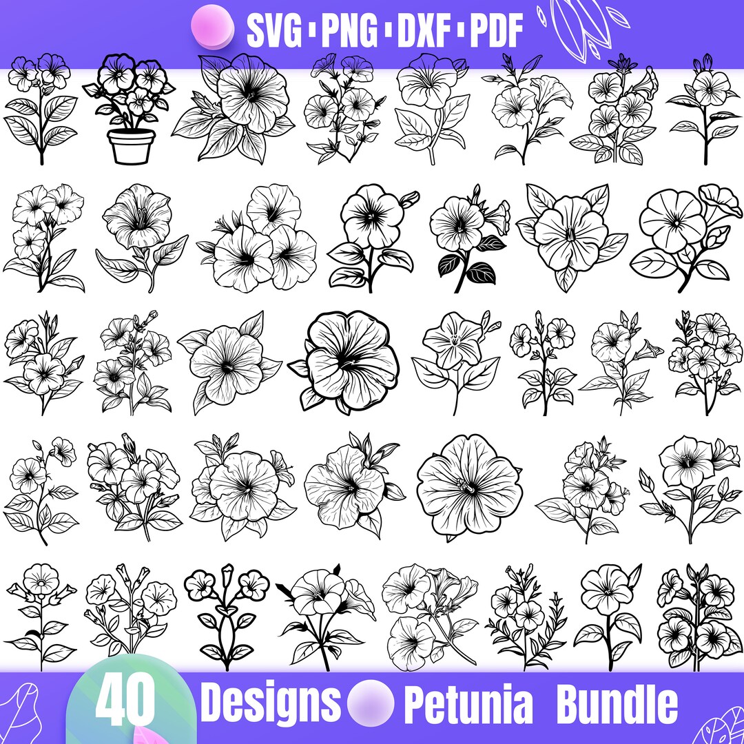 Petunia Svg - Beautiful Floral Design for Craft Projects - Etsy