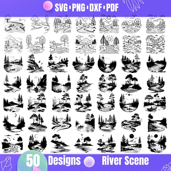 Trees River - Etsy