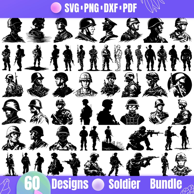 High Quality Soldier SVG Bundle, Soldier Dxf, Soldier Png, Soldier ...