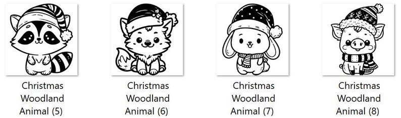High Quality Christmas Woodland Animals SVG Bundle, Holiday Animals ...