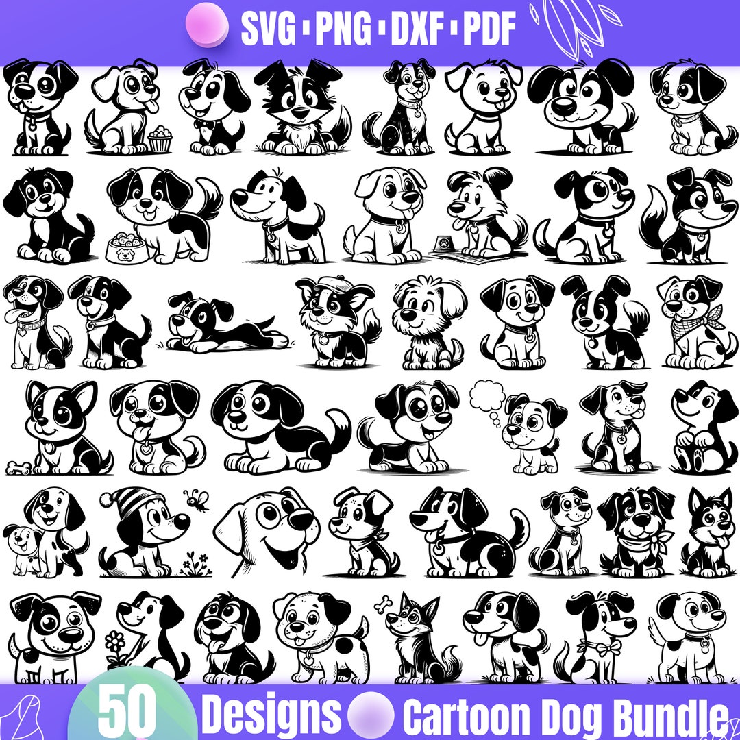 High Quality Cartoon Dog SVG Bundle, Cartoon Dog Dxf, Cartoon Dog Png ...