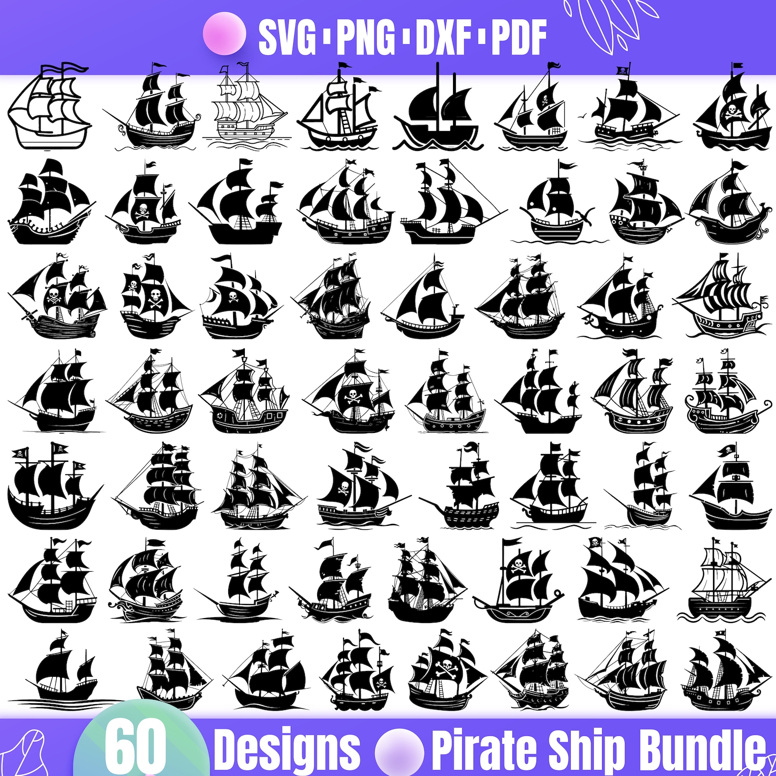 High Quality Pirate Ship SVG Bundle, Pirate Ship Dxf, Pirate Ship Png ...
