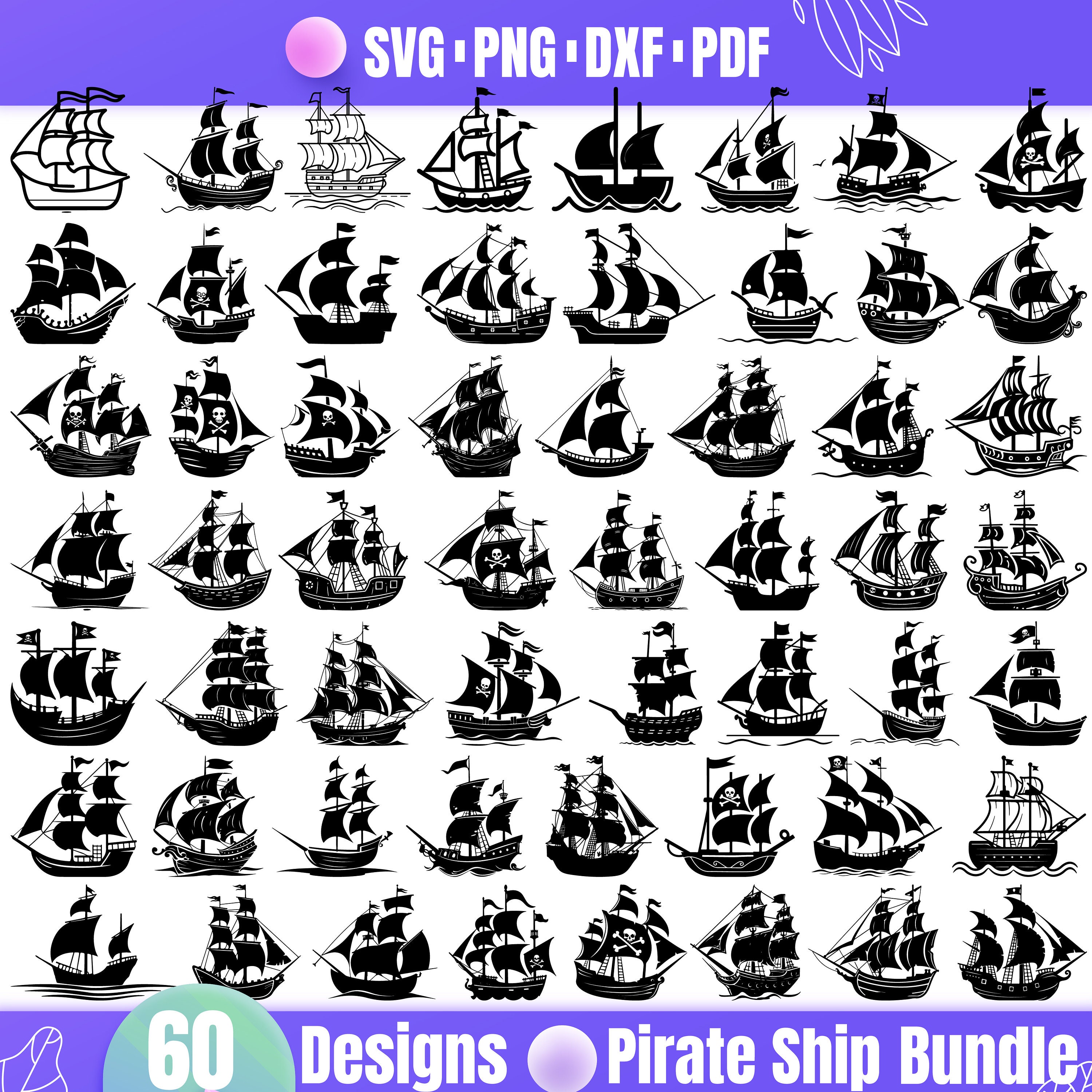 High Quality Pirate Ship SVG Bundle, Pirate Ship Dxf, Pirate Ship Png ...