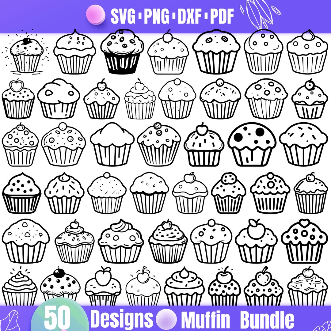 High Quality Muffin SVG Bundle, Muffin Dxf, Muffin Png, Muffin Vector ...