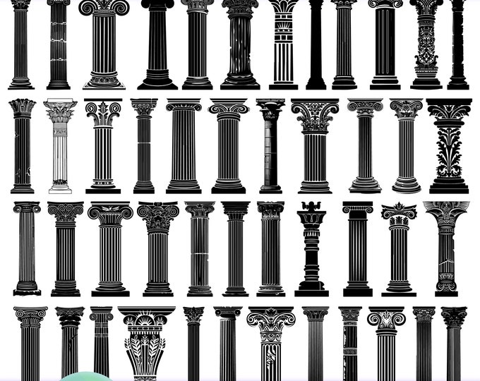 Roman Column Svg Bundle, Ancient Roman Svg, Philosophy Svg, Ancient ...
