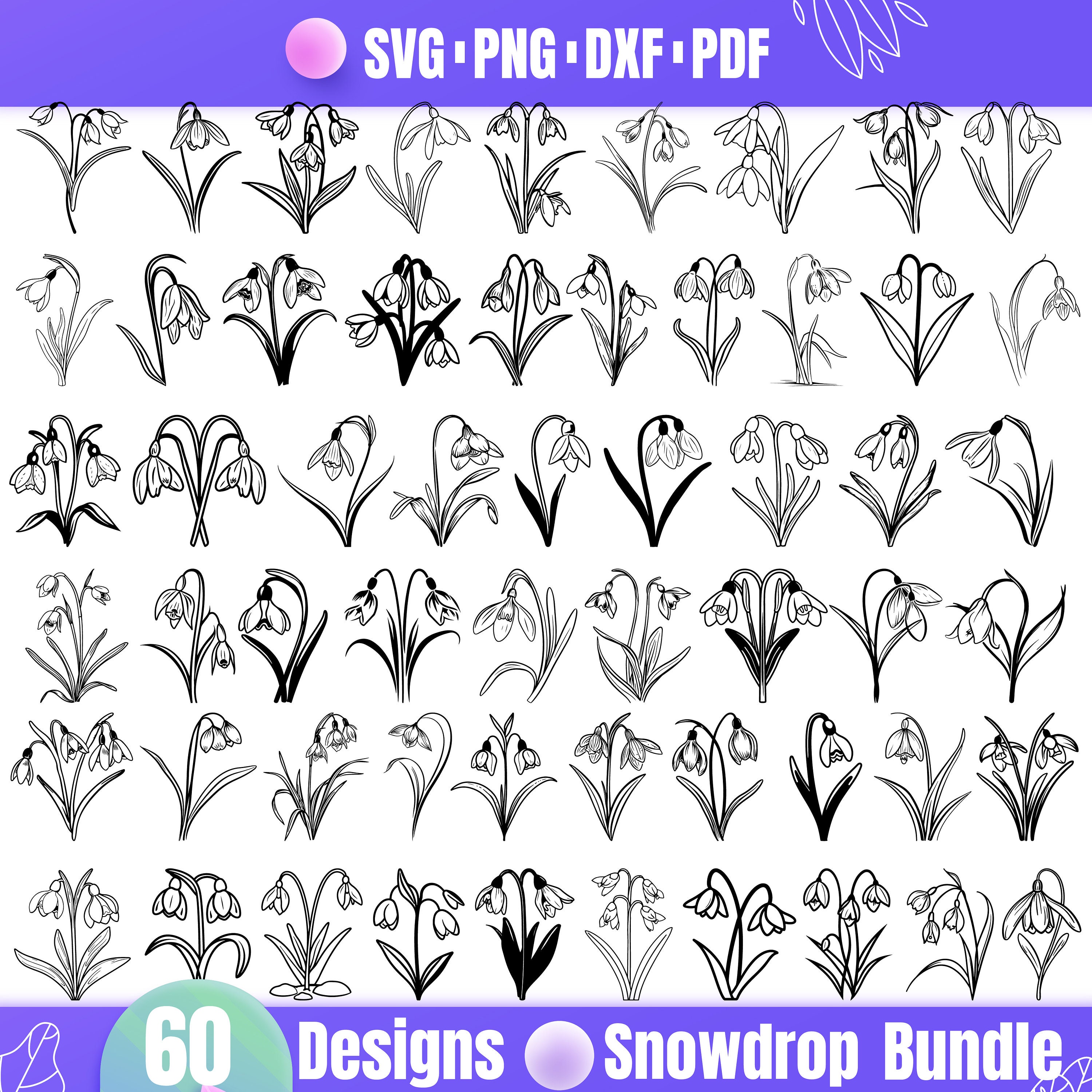 High Quality Snowdrop SVG Bundle, Snowdrop Dxf, Snowdrop Png, Snowdrop ...