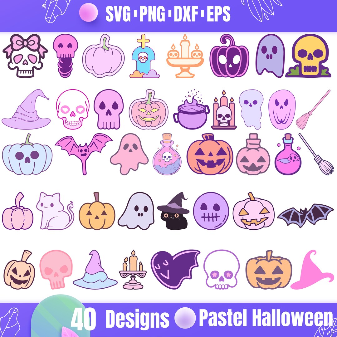 High Quality Pastel Halloween Clipart Bundle, Pumpkin Clipart, Cute ...