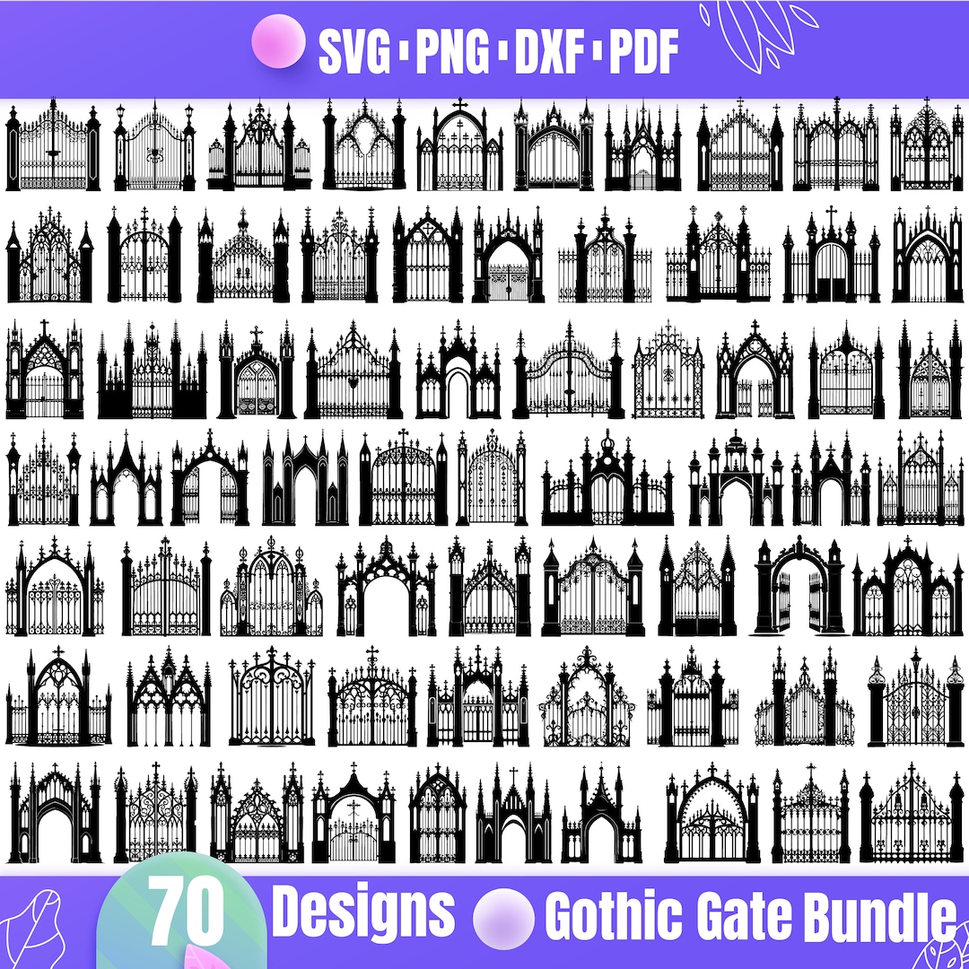 High Quality Gothic Gate SVG Bundle, Gothic Gate Dxf, Gothic Gate Png ...