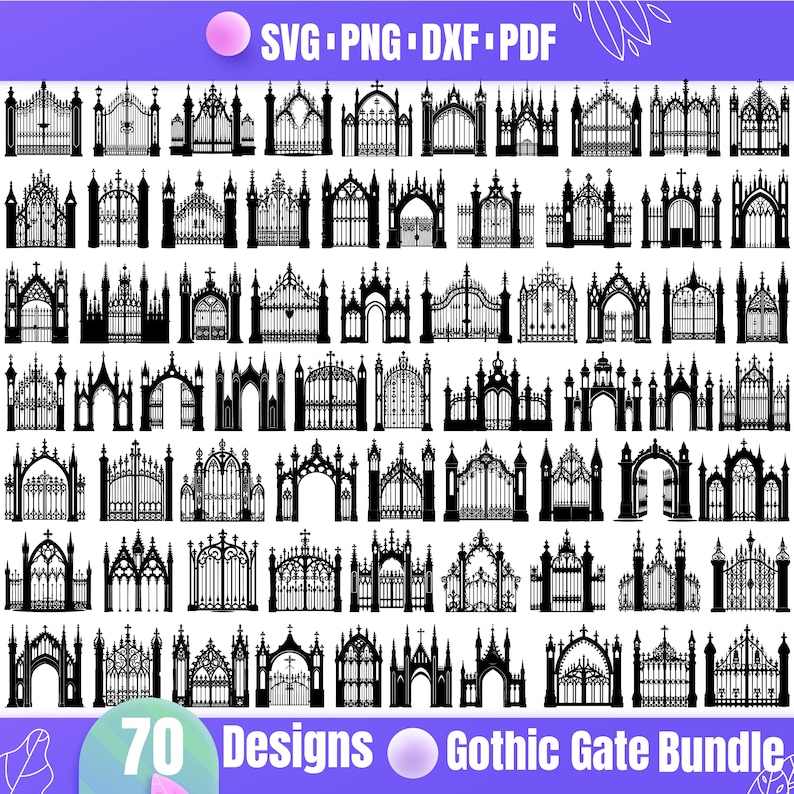 High Quality Gothic Gate SVG Bundle, Gothic Gate Dxf, Gothic Gate Png ...