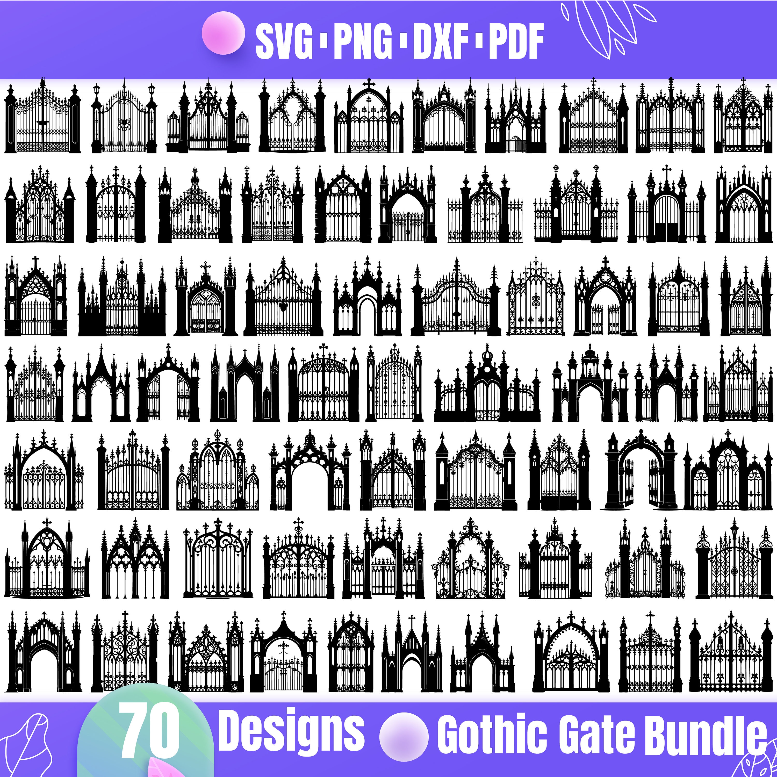 High Quality Gothic Gate SVG Bundle, Gothic Gate Dxf, Gothic Gate Png ...