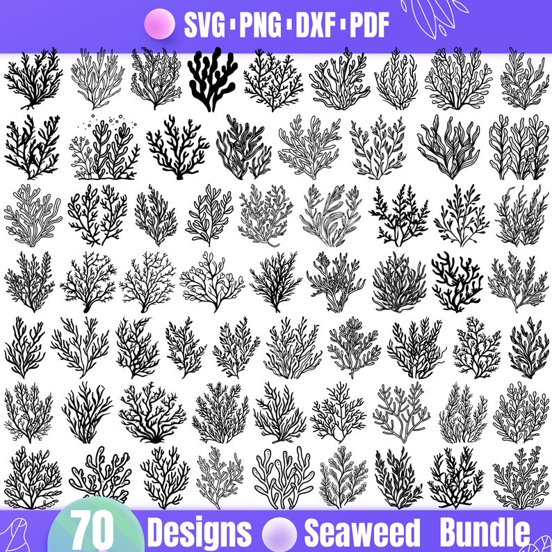 Seaweed Svg - Ocean-inspired Design for Nature and Beach Crafts - Etsy
