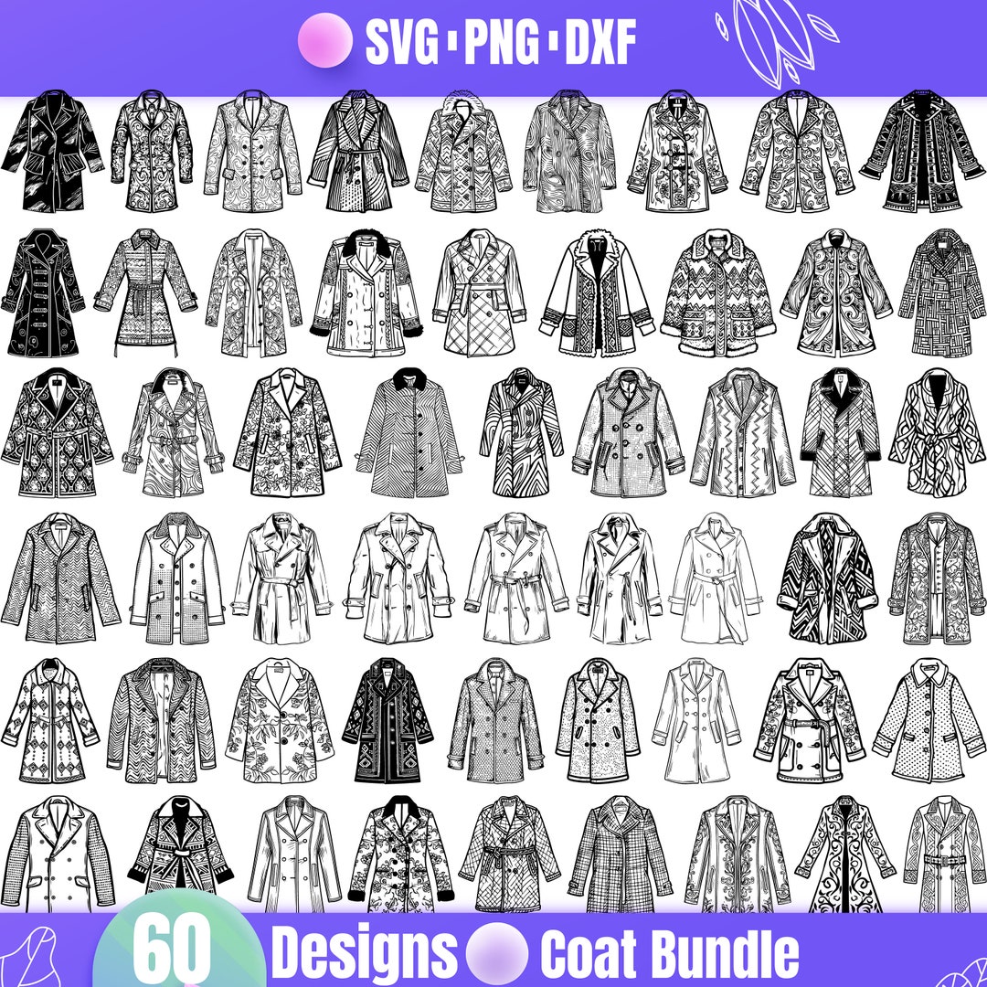 High Quality Coat SVG Bundle, Coat Dxf, Coat Png, Coat Vector, Coat ...