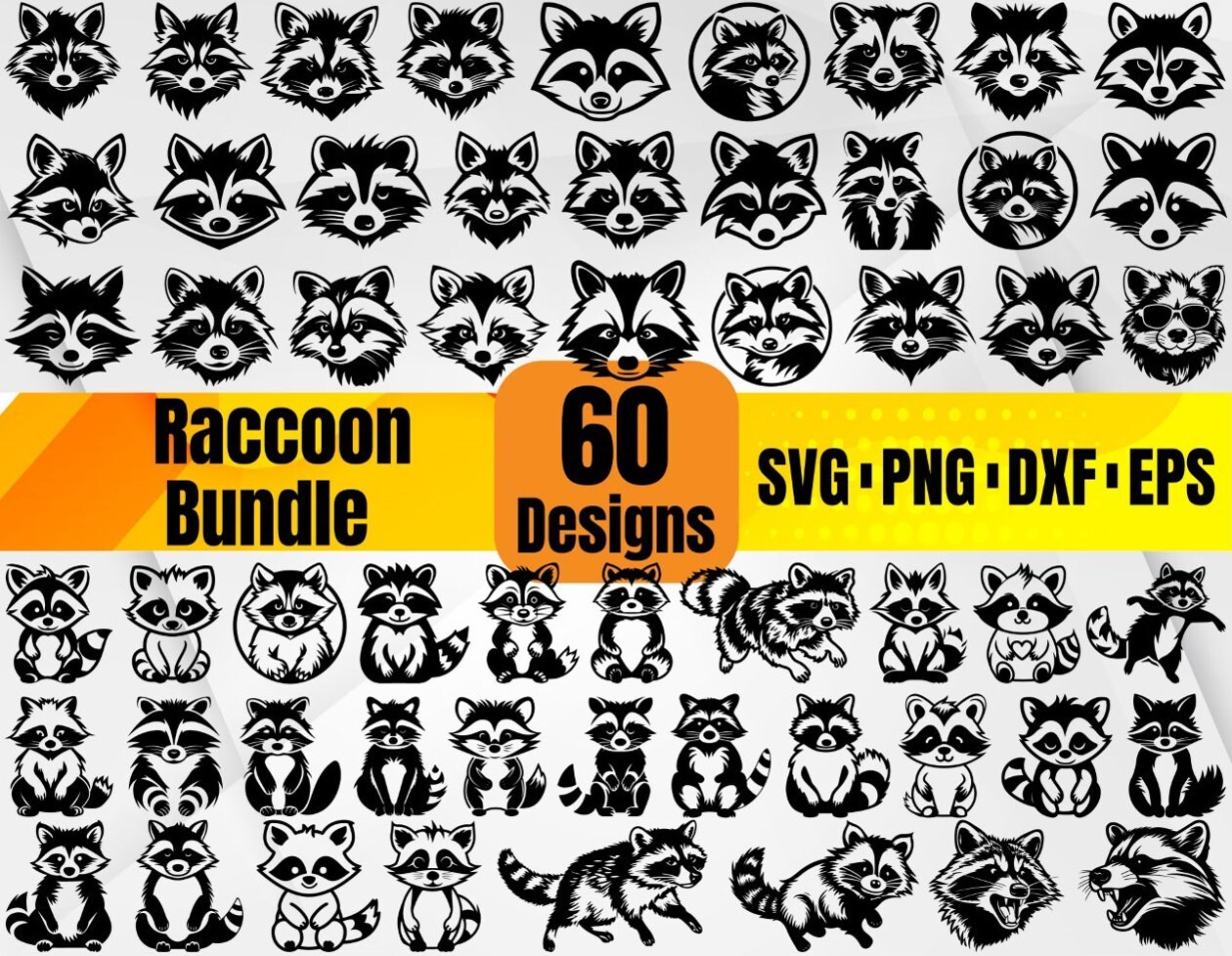 High Quality Racoon SVG Bundle, Striped Raccoon Svg, Racoon Dxf, Racoon ...