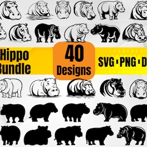 High Quality Hippo SVG Bundle, Hippopotamus Svg, Hippo Head Svg, Hippo ...