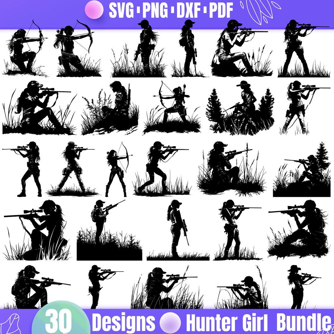 High Quality Hunter Girl SVG Bundle, Hunter Girl Dxf, Hunter Girl Png ...