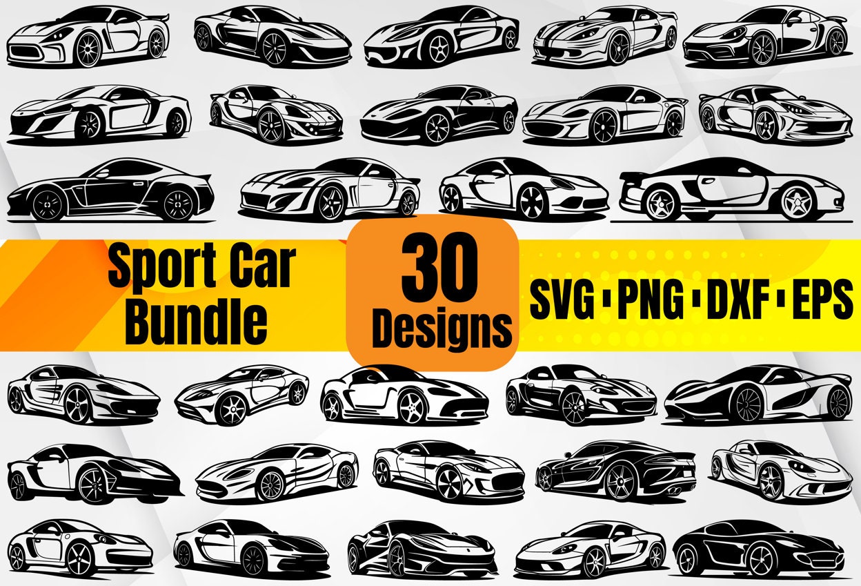 High Quality Sport Car SVG Bundle, Sports Car Svg, Sport Car Dxf, Sport ...