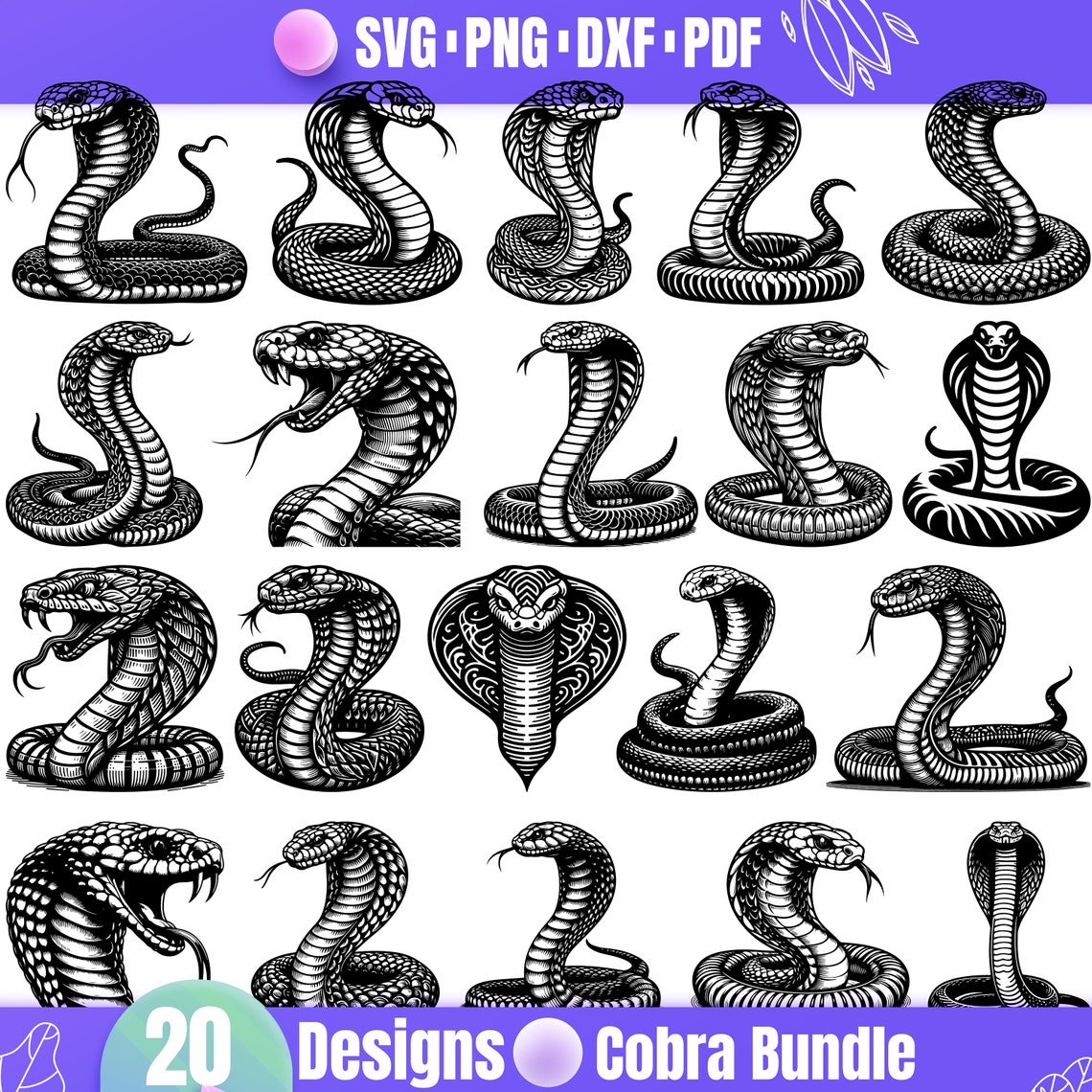 High Quality Cobra SVG Bundle, Cobra Dxf, Cobra Png, Cobra Vector ...