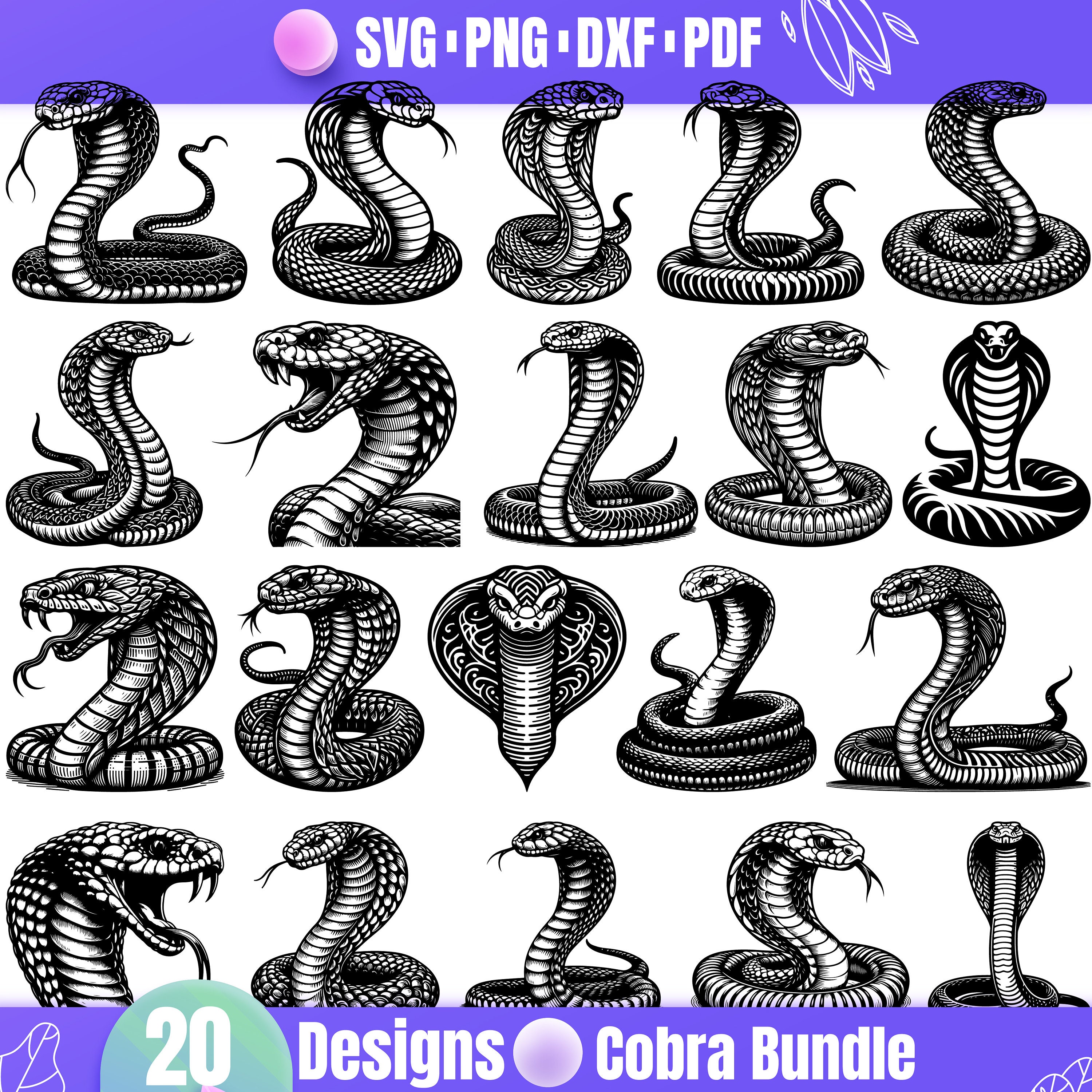 High Quality Cobra SVG Bundle, Cobra Dxf, Cobra Png, Cobra Vector ...
