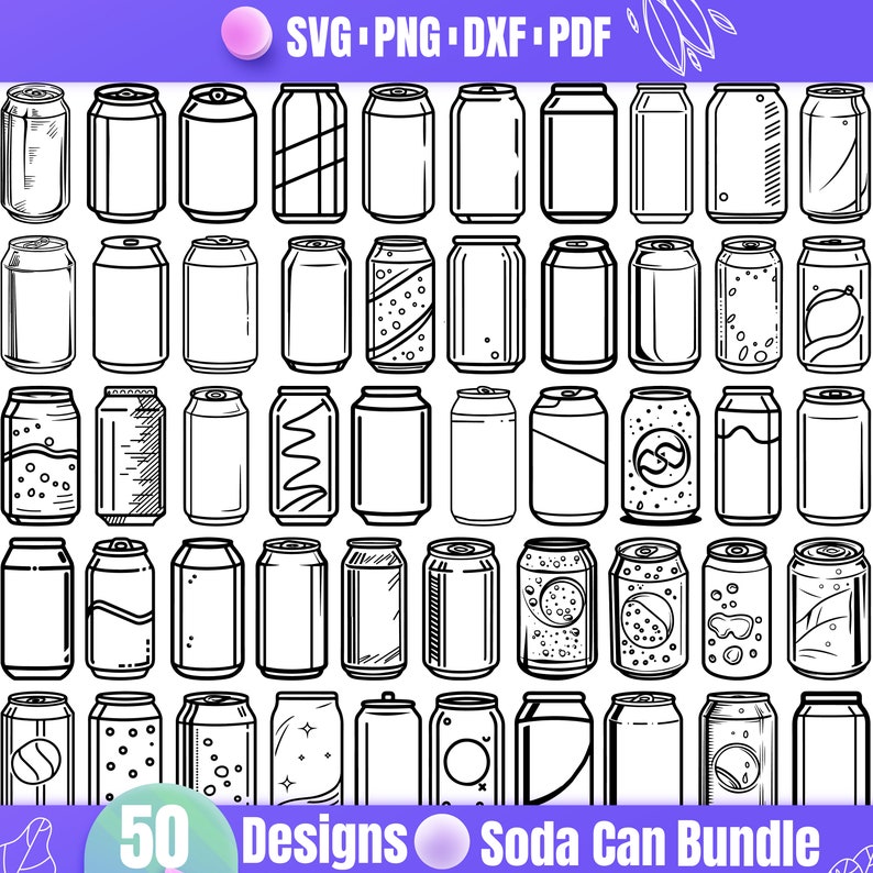 Soda Can SVG – Retro Pop Can, Fizzy Drink Clipart, Refreshing Beverage ...