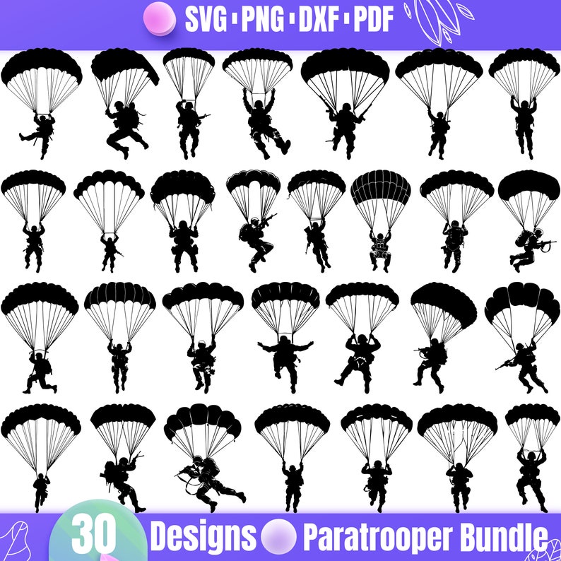 High Quality Paratrooper SVG Bundle, Paratrooper Dxf, Paratrooper Png ...