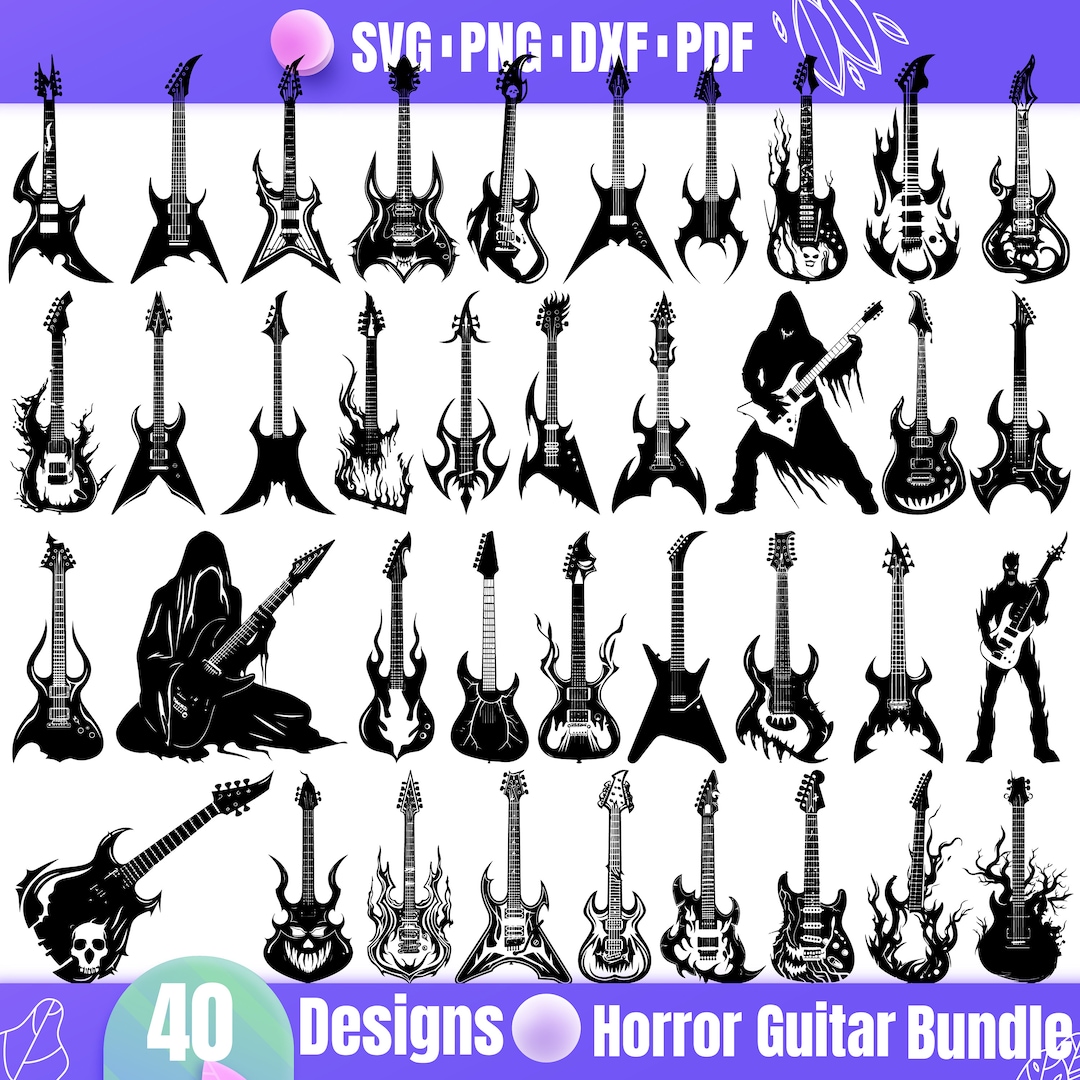 Horror Guitar Svg - Creepy and Thrilling Design for Music Lovers - Etsy