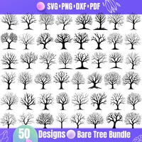 Bare Tree Svg Bundle, Leafless Tree Svg, Rustic Tree Svg, Tree Vector ...