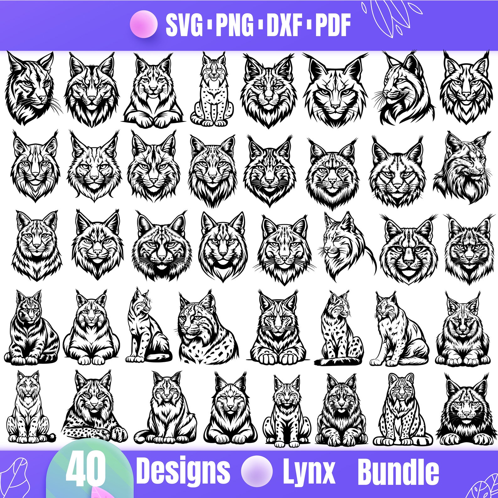 High Quality Lynx SVG Bundle, Lynx Dxf, Lynx Png, Lynx Vector, Lynx ...