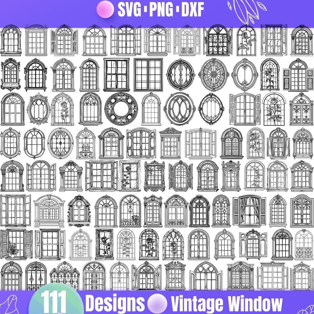 High Quality Vintage Window SVG Bundle, Vintage Window Dxf, Vintage ...