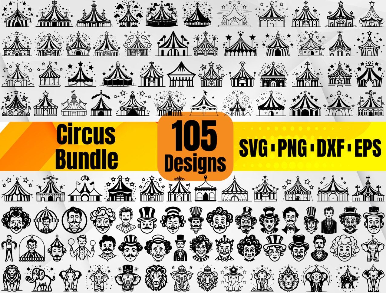 High Quality Circus SVG Bundle, Circus Monogram, Circus Dxf, Circus Png ...