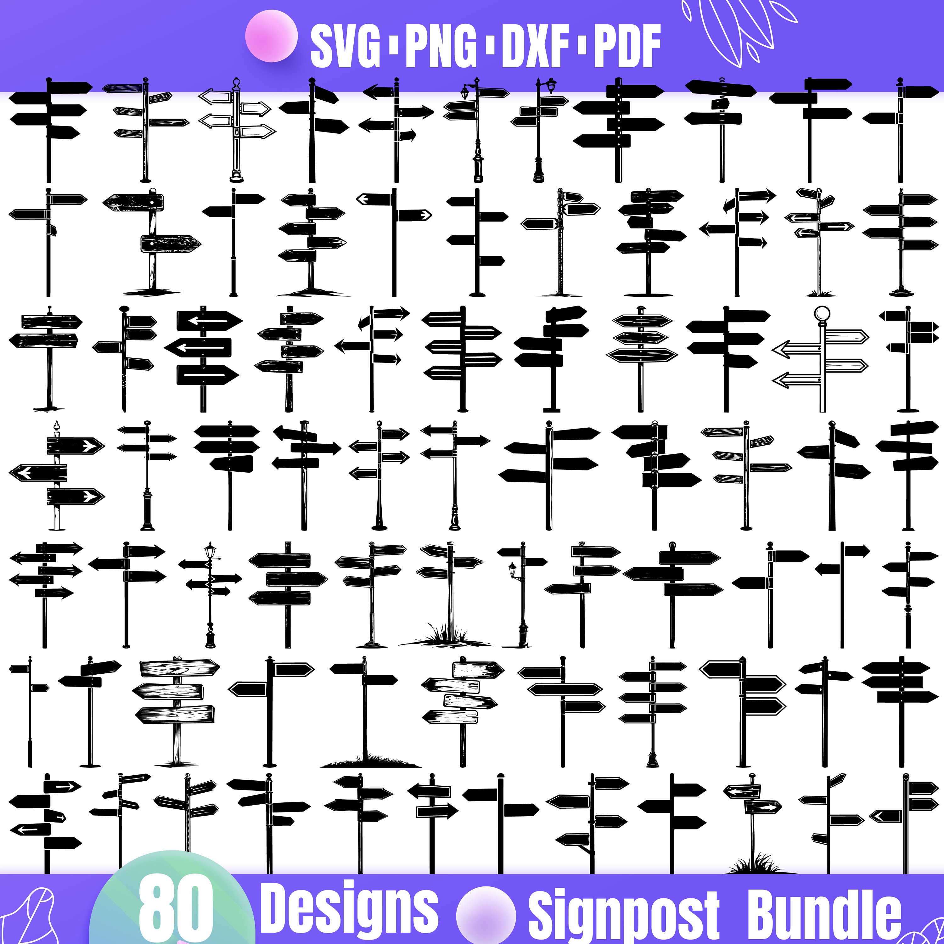 High Quality Signpost SVG Bundle, Signpost Dxf, Signpost Png, Signpost ...