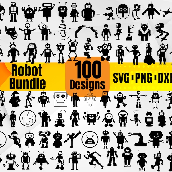 Robot Svg - Etsy