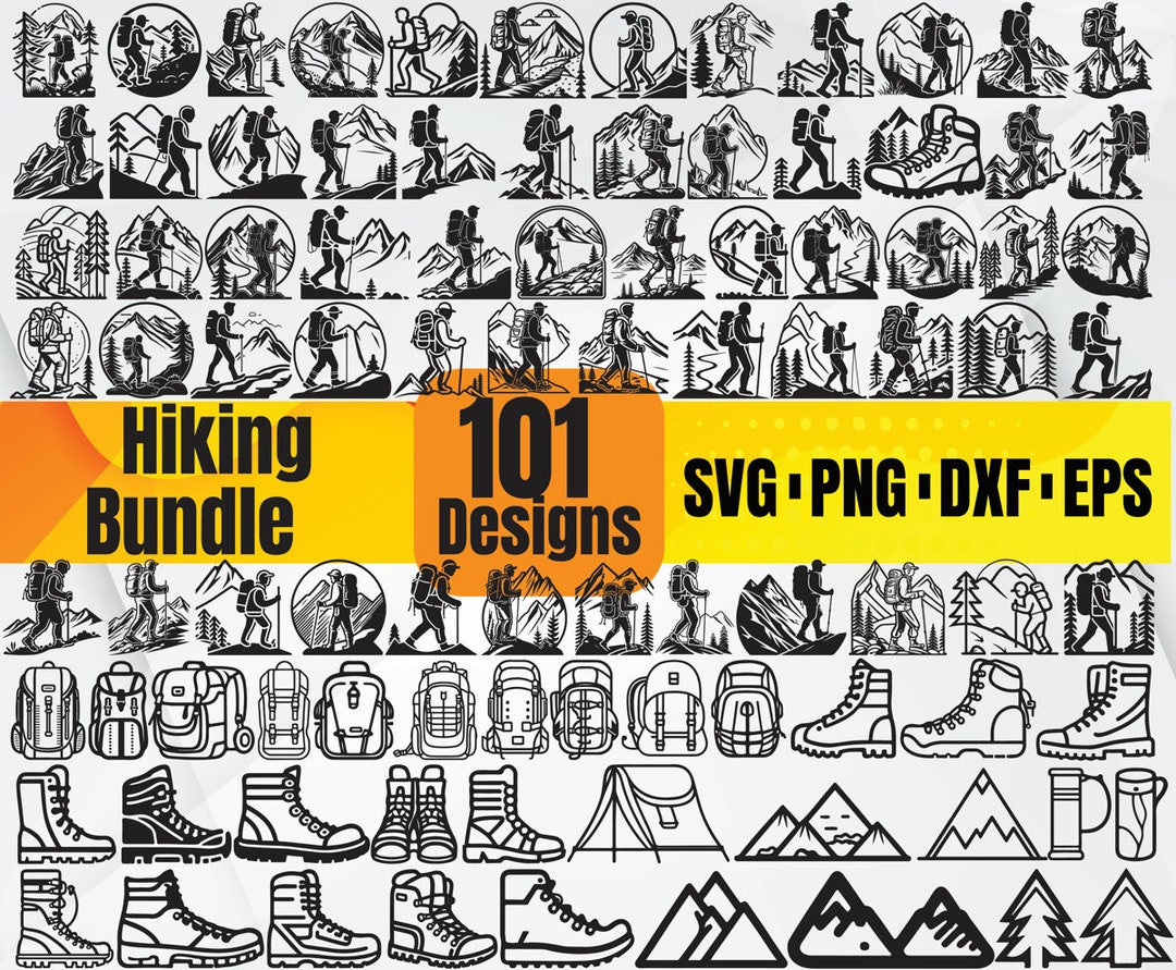 High Quality Hiking SVG Bundle Hiking Monogram Hiking Dxf - Etsy