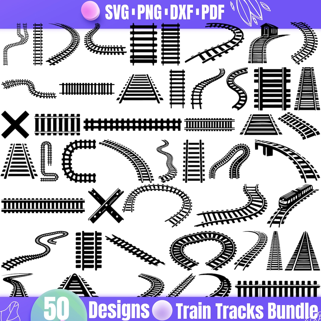 High Quality Train Tracks SVG Bundle, Train Tracks Dxf, Train Tracks ...