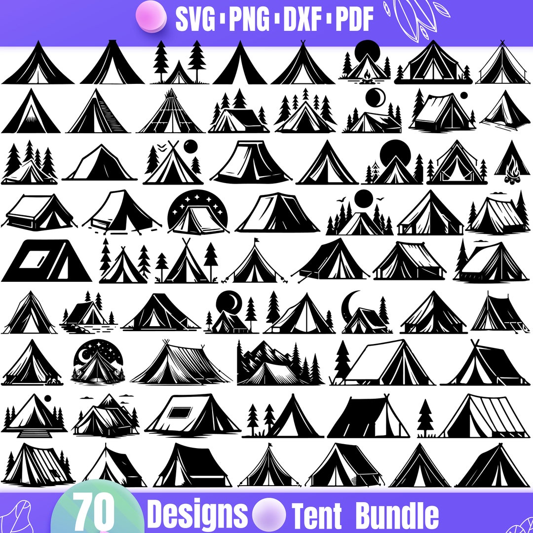 High Quality Tent SVG Bundle, Tent Dxf, Tent Png, Tent Vector, Tent ...