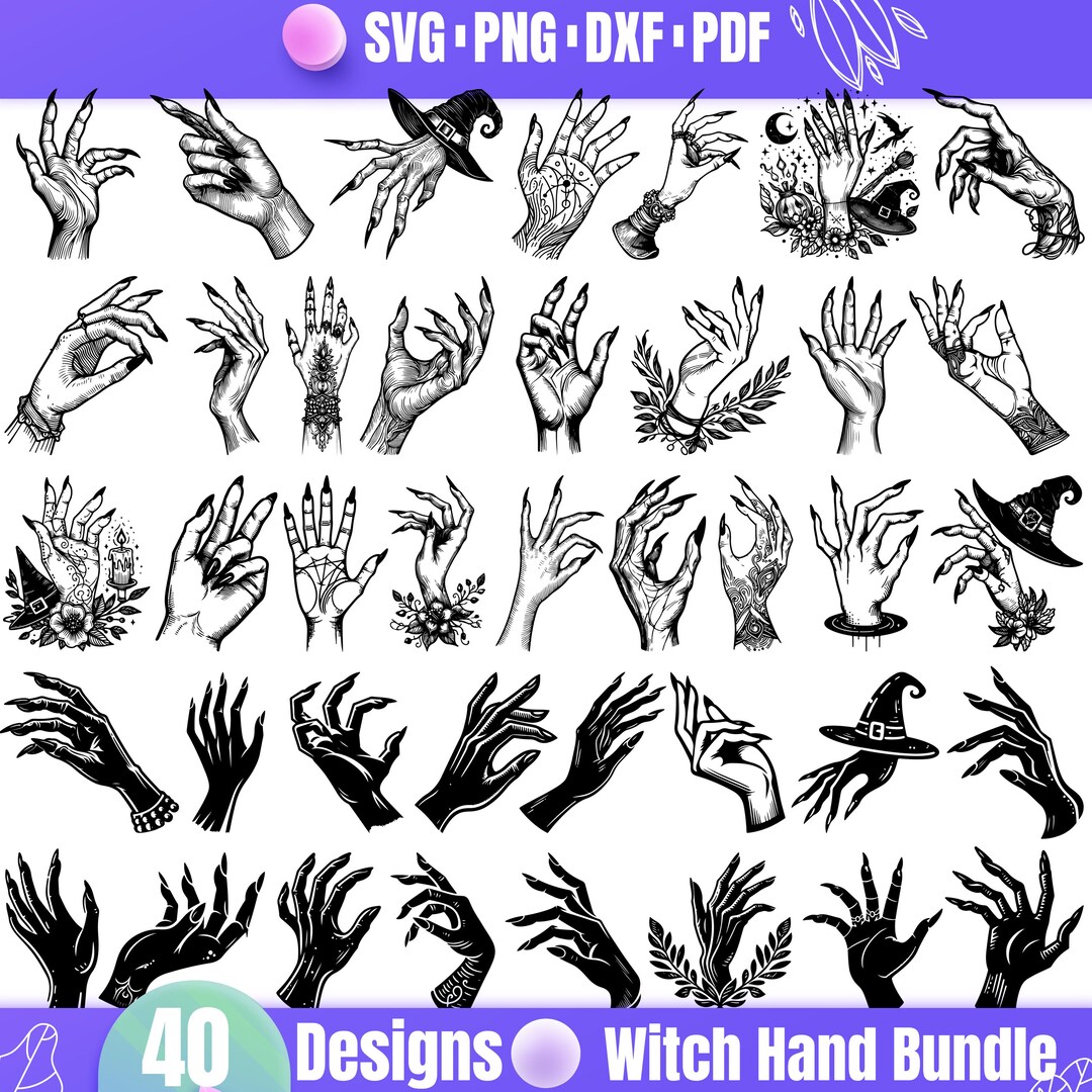 High Quality Witch Hand SVG Bundle, Witch Hand Dxf, Witch Hand Png ...