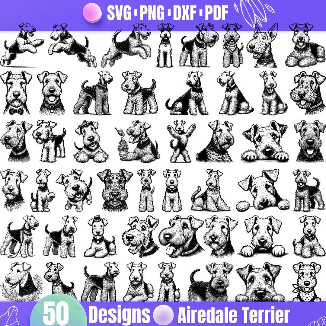 High Quality Airedale Terrier SVG Bundle, Airedale Terrier Dxf ...