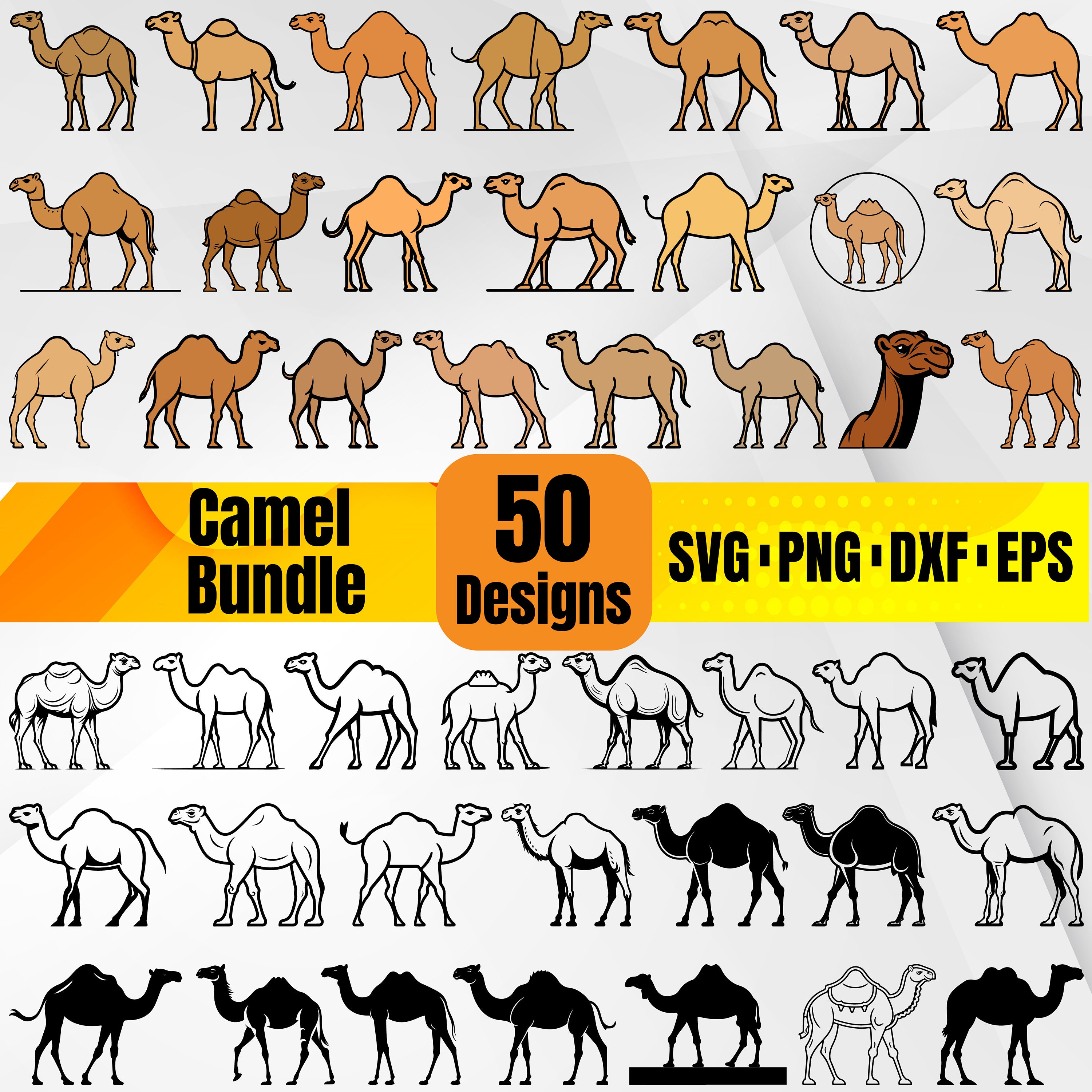 High Quality Camel SVG Bundle, Desert Animal Svg, Camel Head, Camel ...