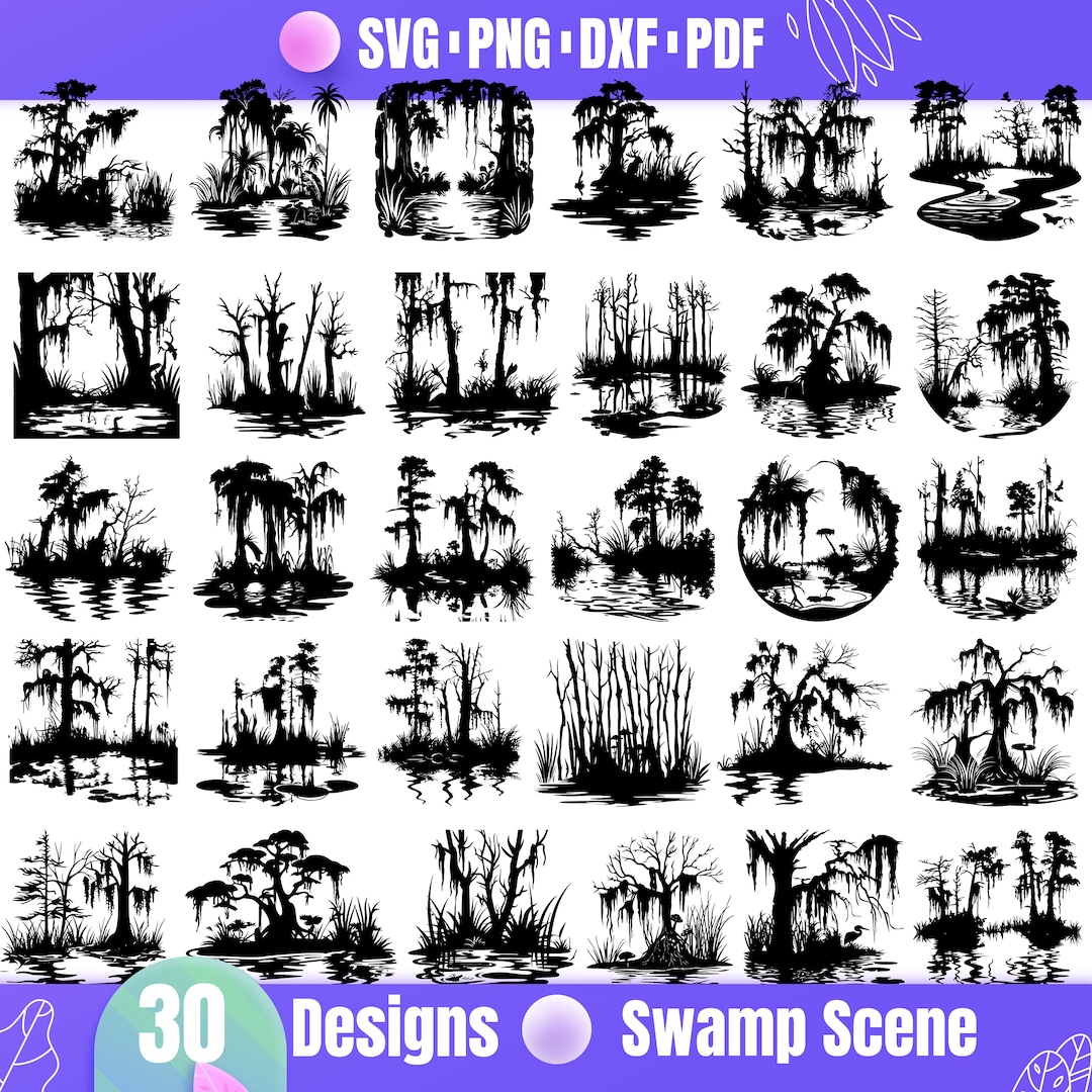 High Quality Swamp Scene SVG Bundle, Swamp Scene Dxf, Swamp Scene Png ...
