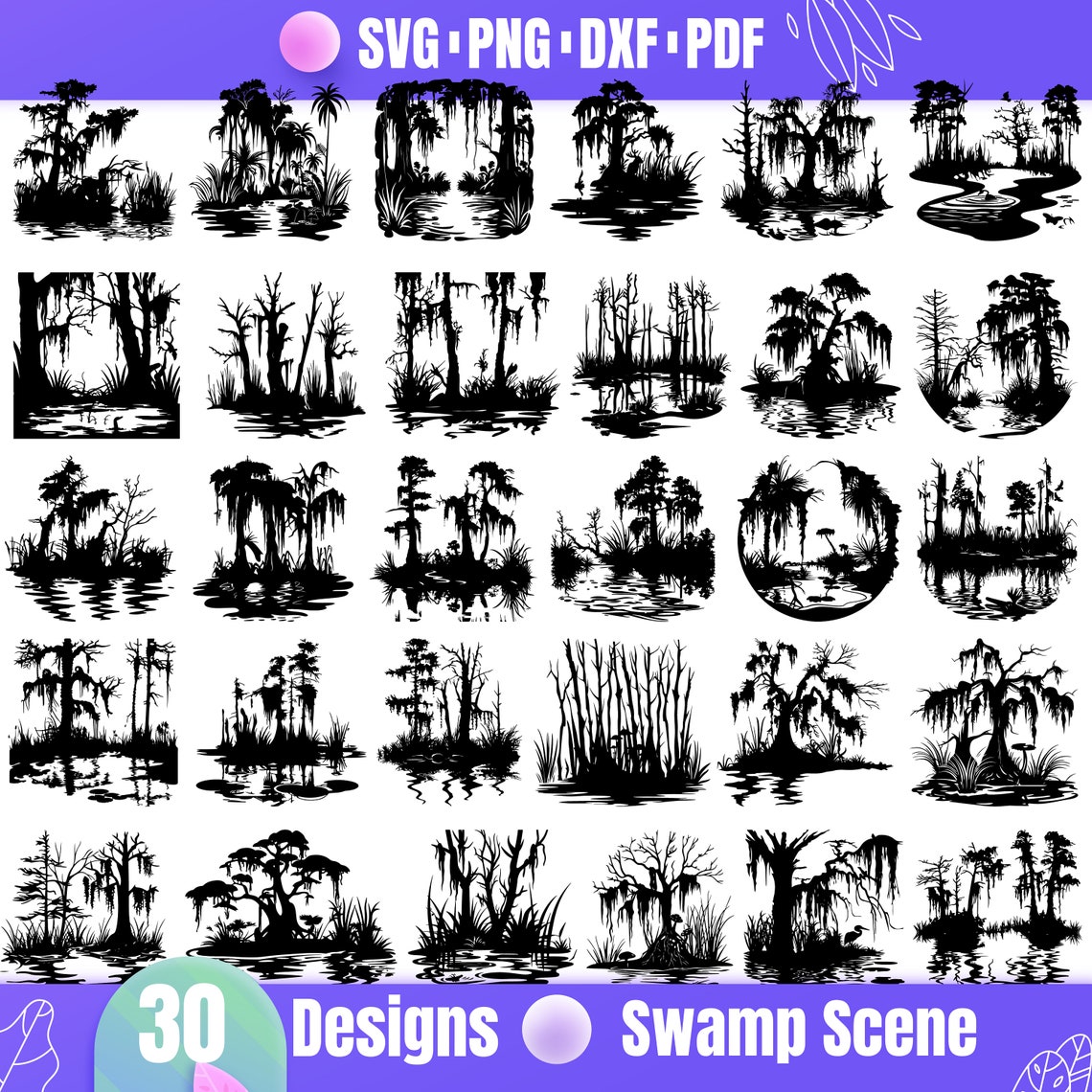 High Quality Swamp Scene SVG Bundle, Swamp Scene Dxf, Swamp Scene Png ...