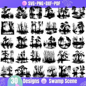 High Quality Swamp Scene SVG Bundle, Swamp Scene Dxf, Swamp Scene Png ...